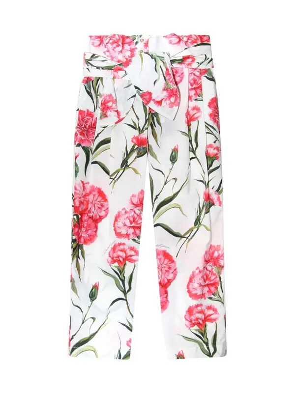 Dolce & Gabbana Carnation Print Pants - Multicolour