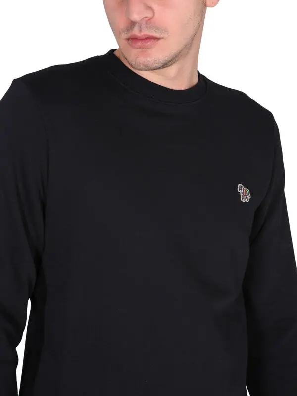 Paul Smith Sweatshirt With Zebra Embroidery - Black