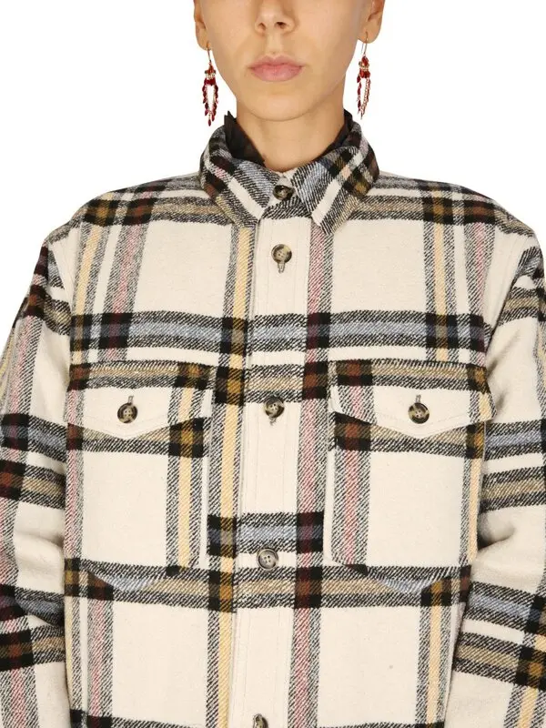 MARANT ETOILE Jacket With Classic Collar - Powder