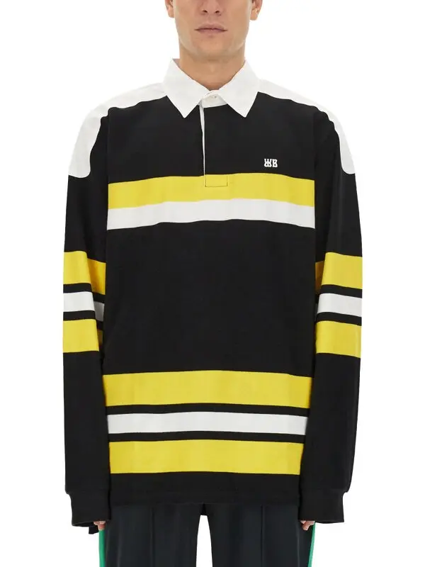 WALES BONNER Polo Shirt With Stripe Pattern