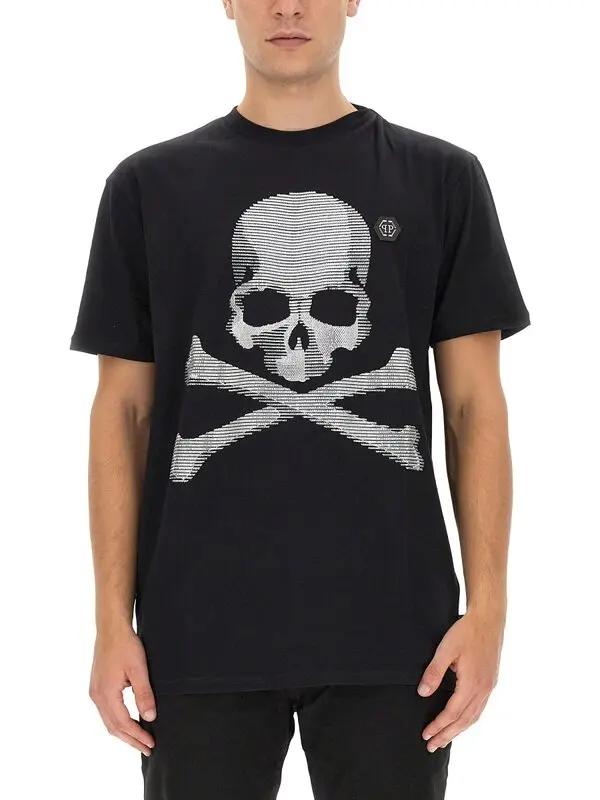 Philipp Plein T Shirt With Rhinestones - Black