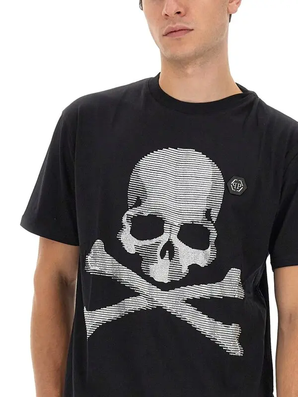 Philipp Plein T Shirt With Rhinestones - Black