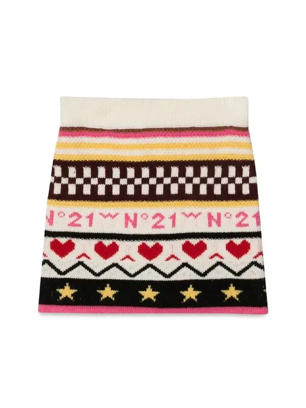 N°21 Allover Jacquard Knit Skirt - Multicolour