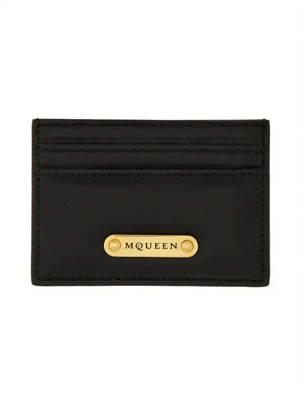 Alexander McQueen Alexander Mc Queen Leather Card Holder - Black