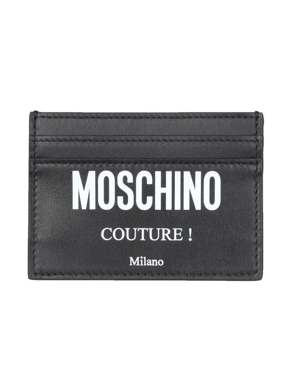 Moschino Card Holder With Logo - Black