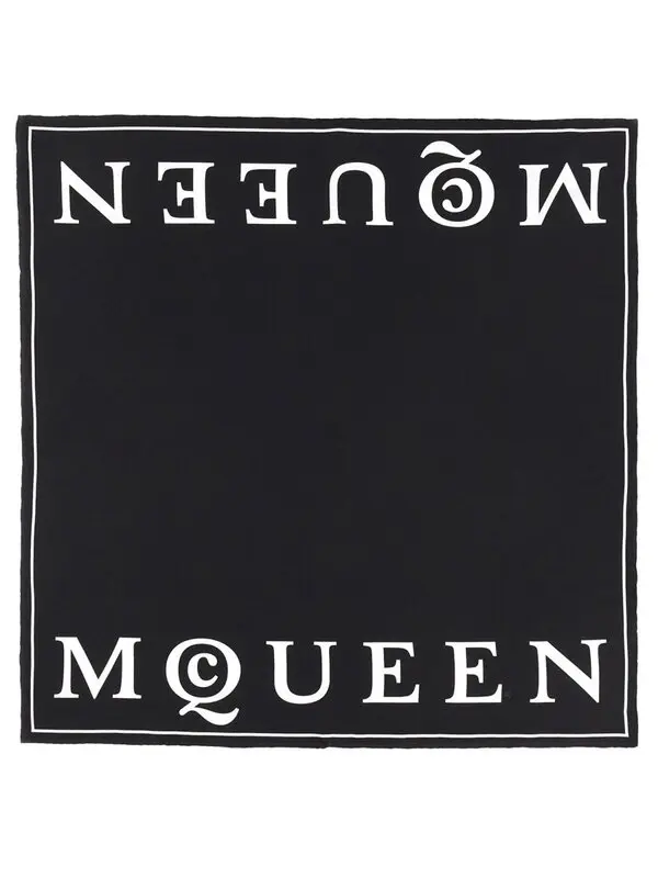 Alexander McQueen Alexander Mc Queen Silk Scarf - Black