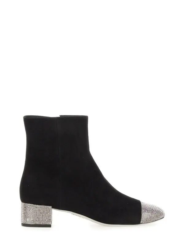 Rene Caovilla Ankle Boot With Rhinestones