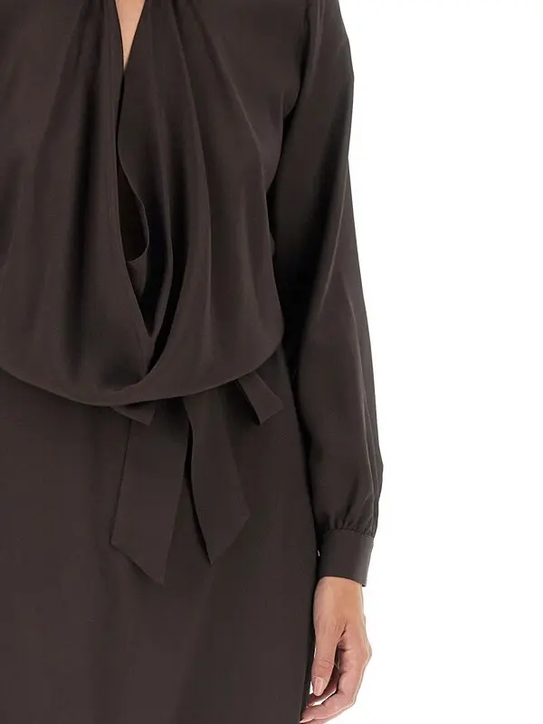 Kiton Silk Regular Fit Dress - Dark Brown