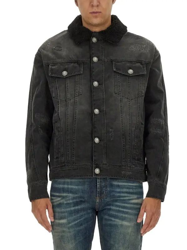 Balmain Regular Fit Destroyed Jacket - Black