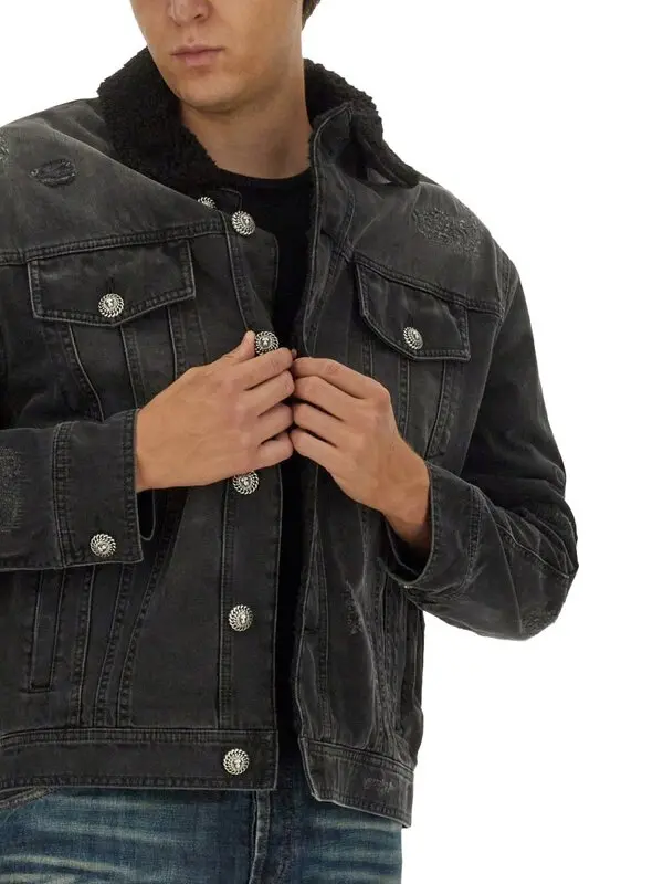 Balmain Regular Fit Destroyed Jacket - Black