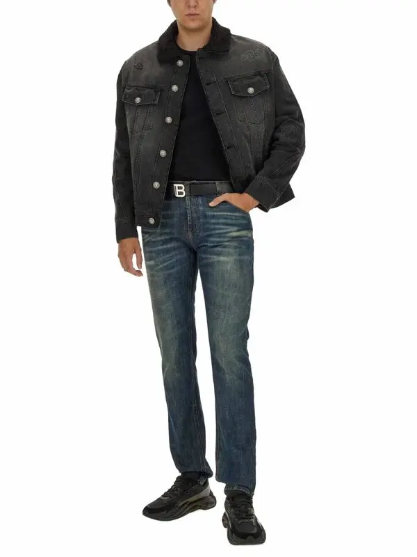 Balmain Regular Fit Destroyed Jacket - Black