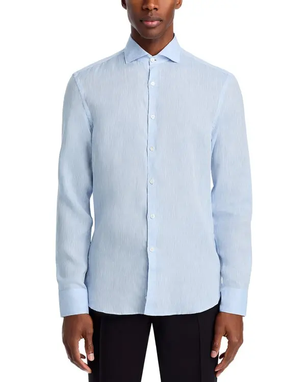 Canali Linen Sport Shirt - Light Blue