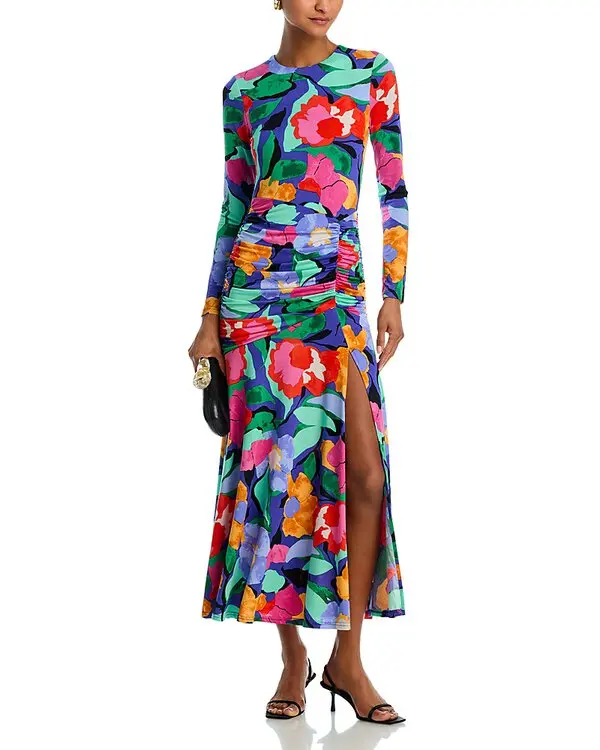 Aqua Abstract Printed Jersey Maxi Dress - Navy Multi
