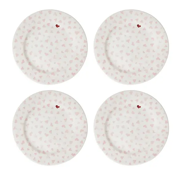 JULISKA Love You More Dessert/salad Plate, Set Of 4 - Pink Multi
