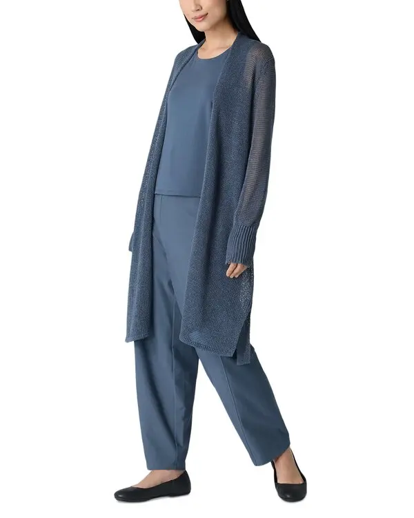 Eileen Fisher Linen Cotton Cord Long Cardigan Sweater