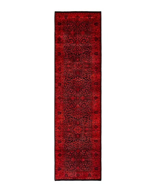 Bloomingdale'S Fine Vibrance M1370 Runner Area Rug, 3' X 11 - Red