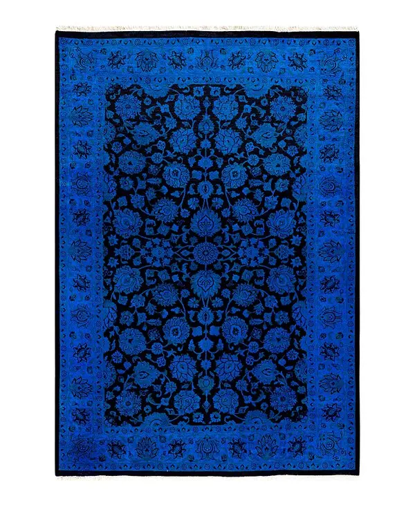 Bloomingdale'S Fine Vibrance M1306 Area Rug, 4'2 X 6 - Blue
