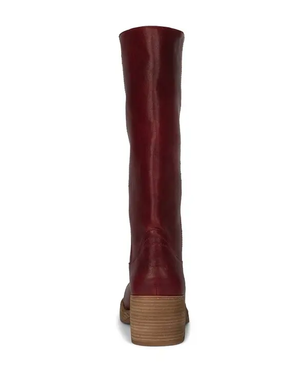 Jeffrey Campbell Tall Square Toe Boots - Red