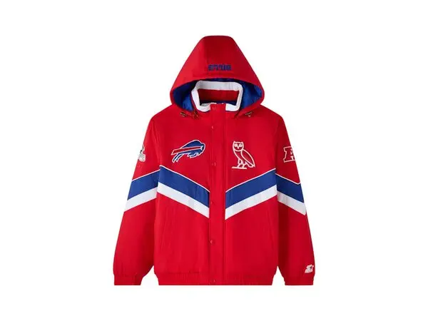 OVO X Nfl Buffalo Bills Starter Sideline Puffer Jacket - Red