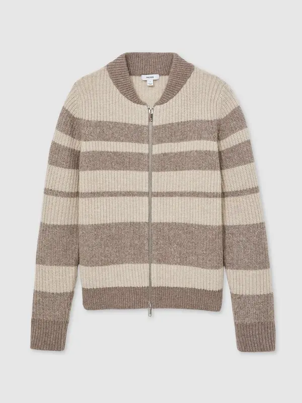 REISS Alexa Wool Striped Cardigan