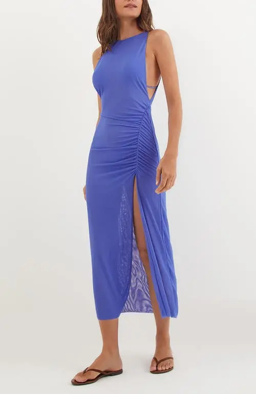VIX PAULA HERMANNY Getty Mesh Cover-up Dress - Blue