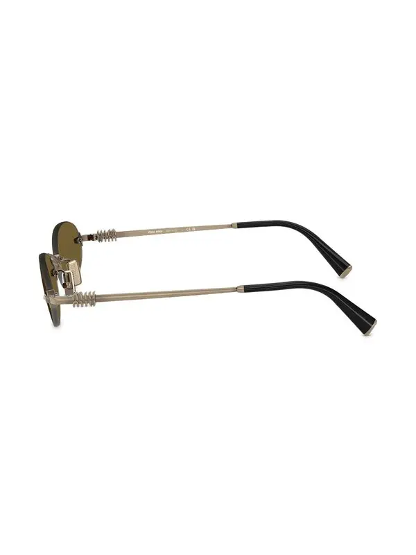 Miu Miu Oval-frame Sunglasses - Gold