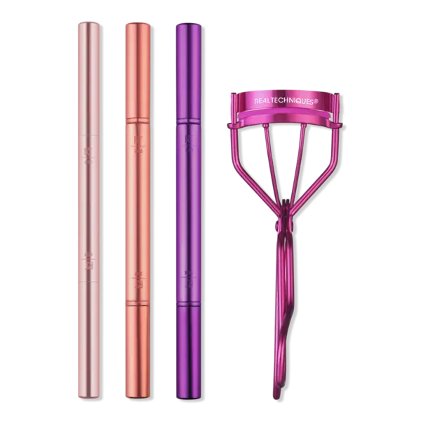 REAL TECHNIQUES Double Time Makeup Brush + Lash Curler Set - One-color