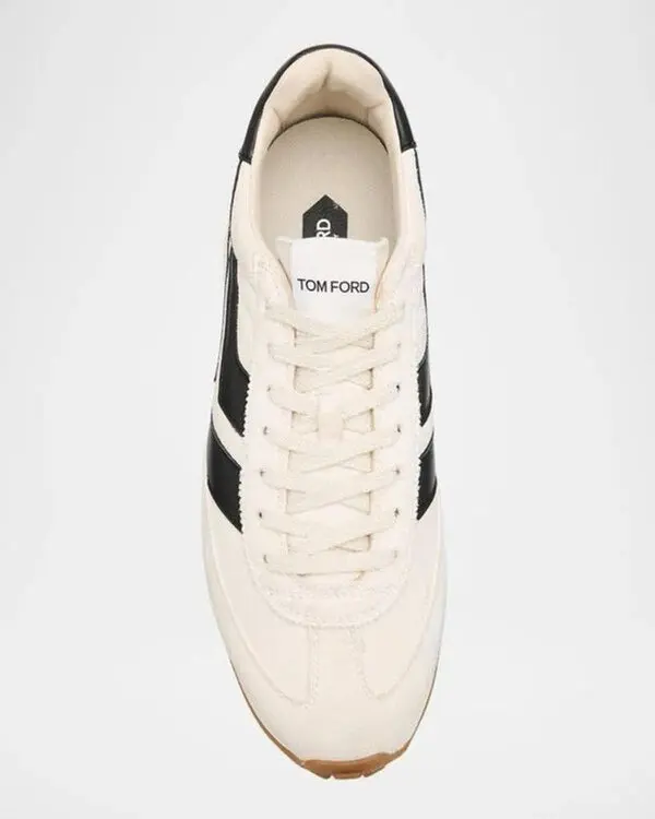 TOM FORD Mick Tech Fabric And Suede Sneakers - White/black