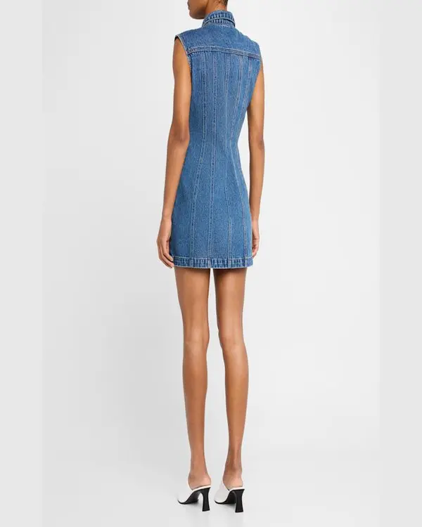 white christmas dresses EMMA MINI DRESS-POWDER BLUE – Fox & Dove main image 1