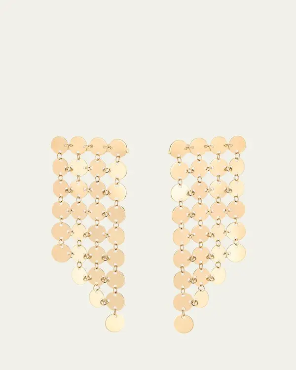 Lana Jewelry 14k Yellow Gold Chainmail Fringe Dangle Earrings