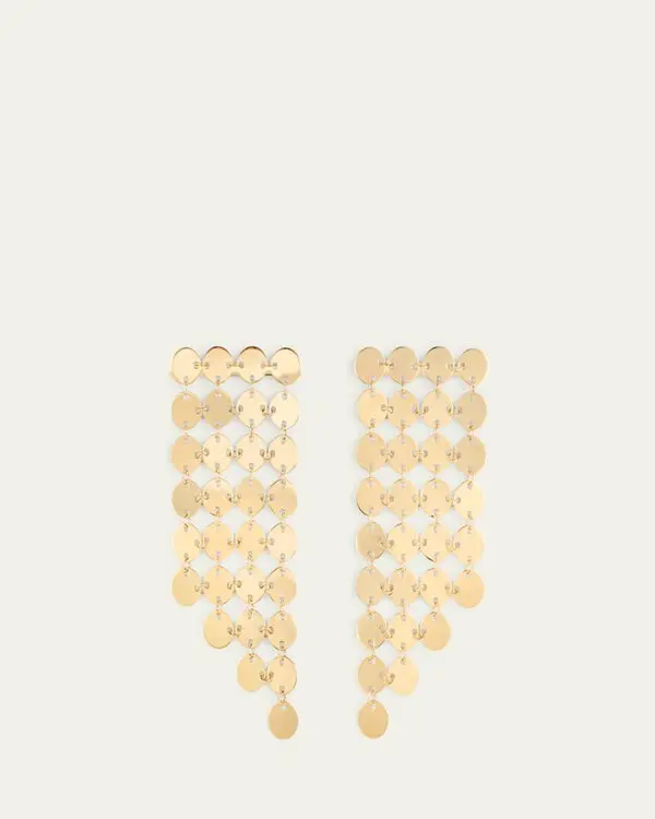 Lana Jewelry 14k Yellow Gold Chainmail Fringe Dangle Earrings