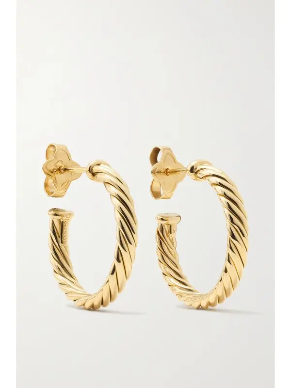 David Yurman Cable Spira 18-karat Hoop Earrings - Gold