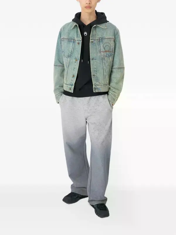 MARINE SERRE Moon Laser Denim Jacket - Blue