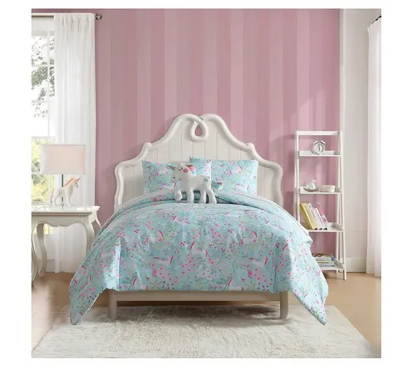 Laura Ashley Magical Unicorns Full/queen Comfor Ter Sham Set - One-color