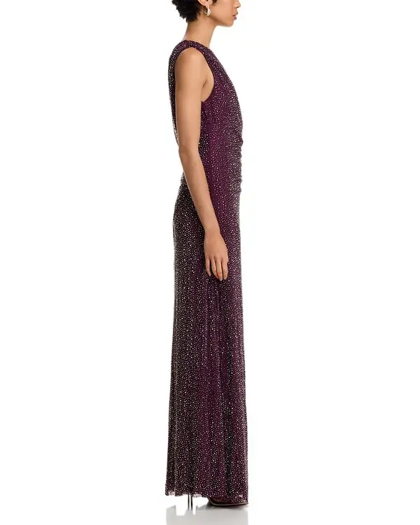 Halston Rafelle Long Dress - Black Raspberry