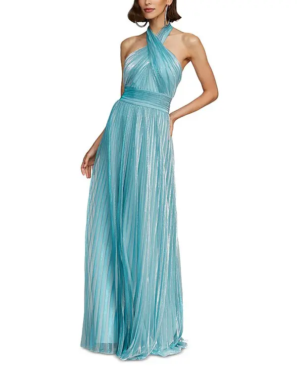 Halston Leilani Pleated Gown