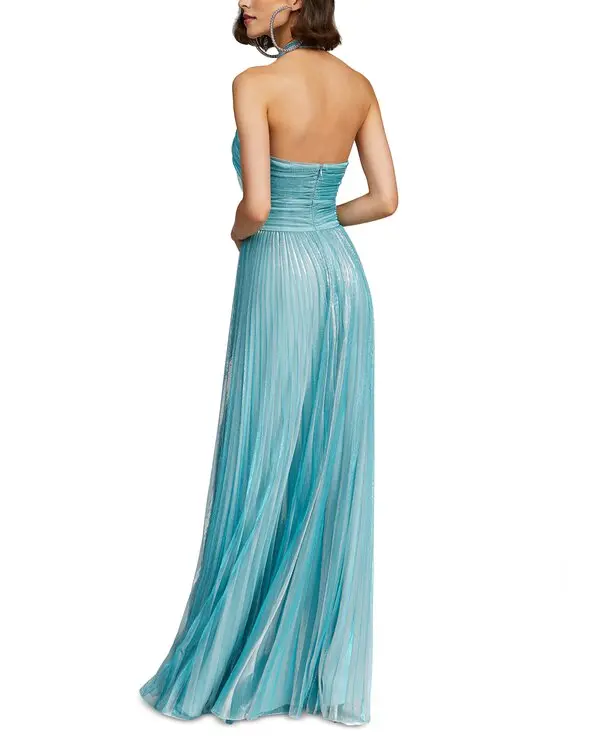 Halston Leilani Pleated Gown