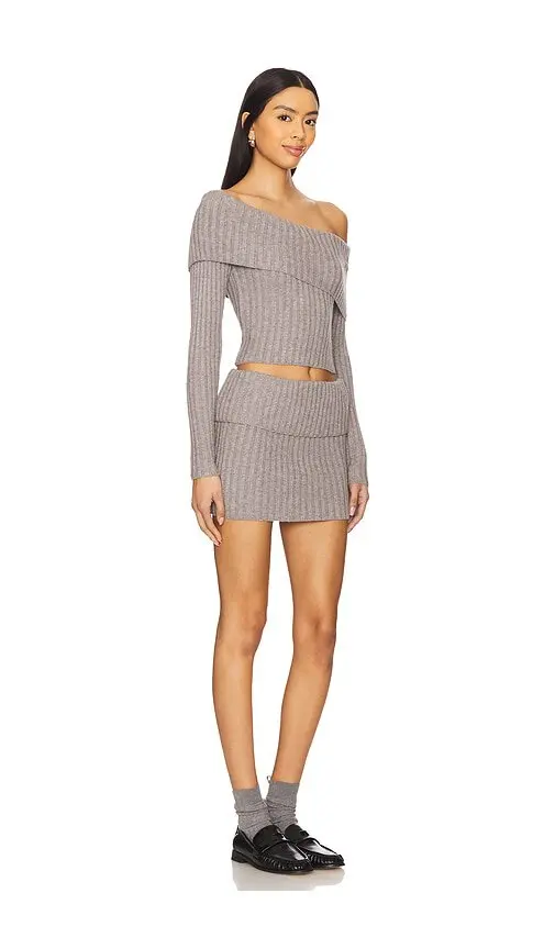 Superdown Ava Ribbed Knit Skirt Set