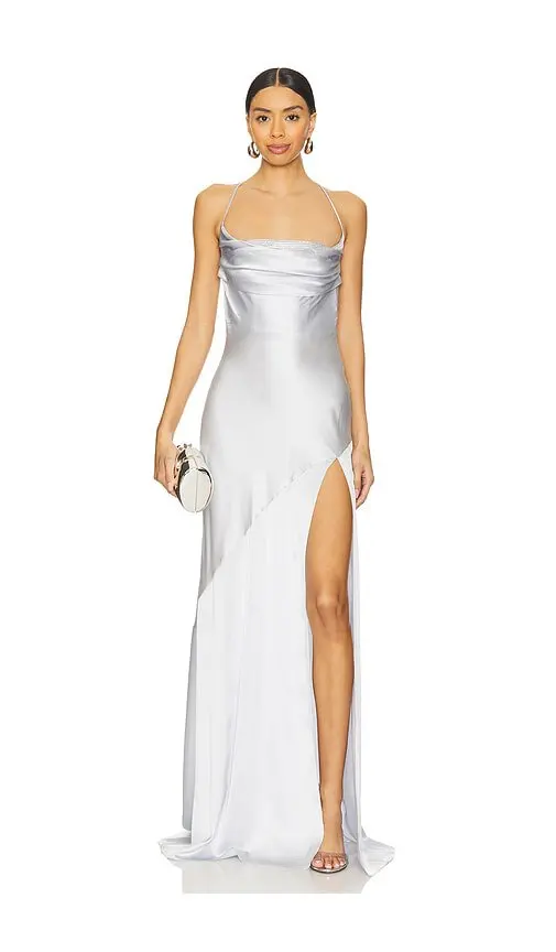 Retrofete Emery Embellished Silk Dress