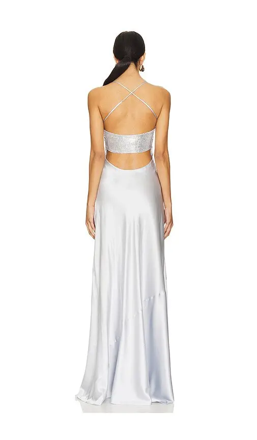 Retrofete Emery Embellished Silk Dress