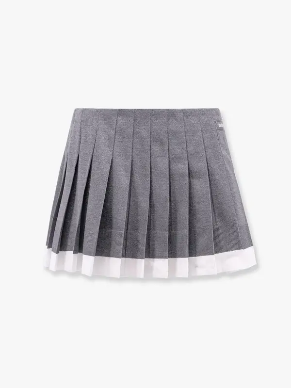 Miu Miu Recycled Silk Pleated Skirt