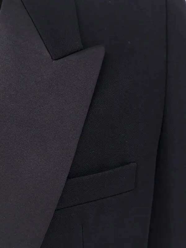 Saint Laurent Certified Wool Blazer With Satin Lapel