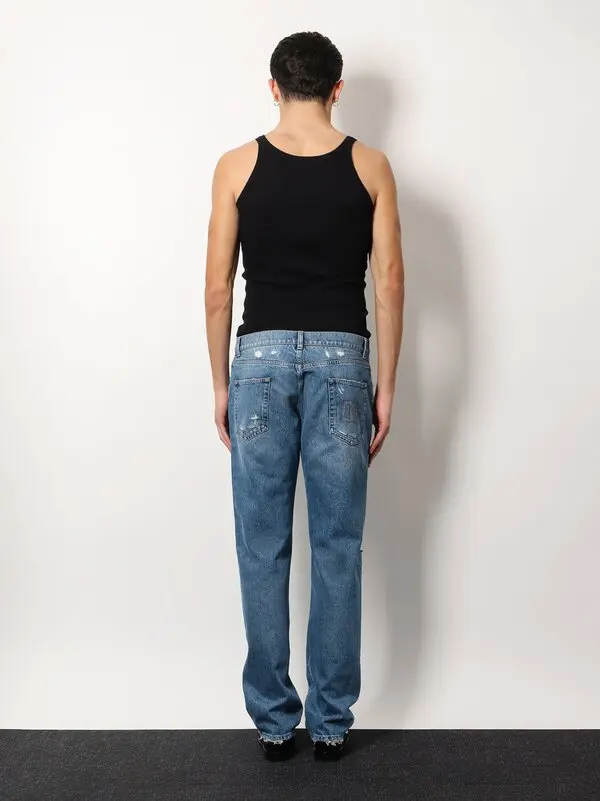 Dolce & Gabbana Cotton Jeans With Ripped Detail