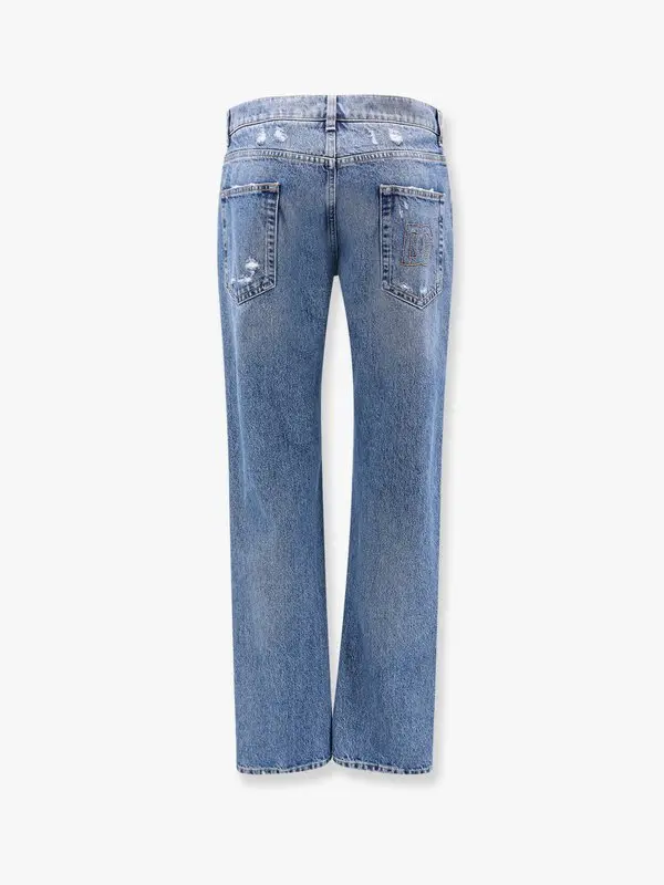 Dolce & Gabbana Cotton Jeans With Ripped Detail