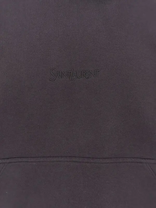 Saint Laurent Organic Cotton Sweatshirt With Frontal Logo Embroidery