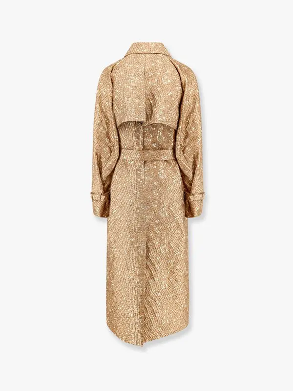 Max Mara Salsa Oversize Jacquard Fabric Trench Coat