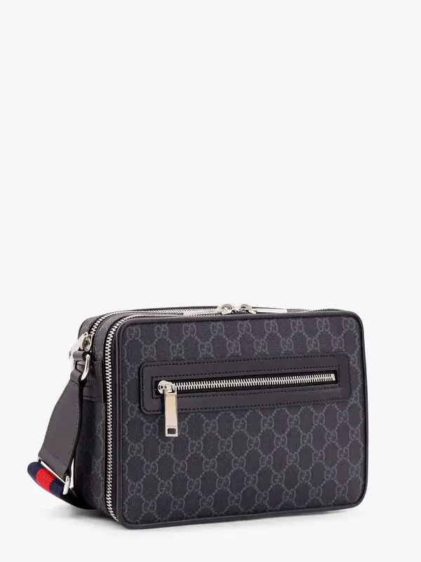 Gucci Gg Supreme Fabric And Leather Shoulder Bag