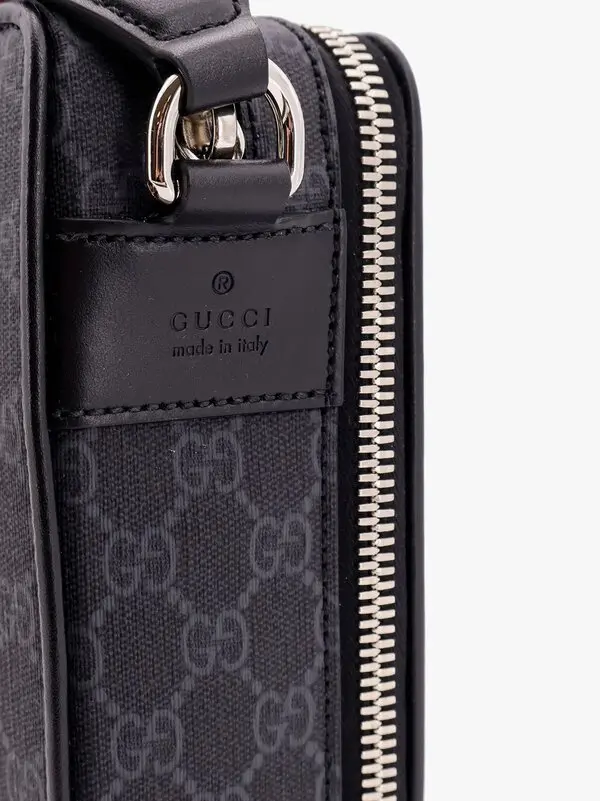 Gucci Gg Supreme Fabric And Leather Shoulder Bag