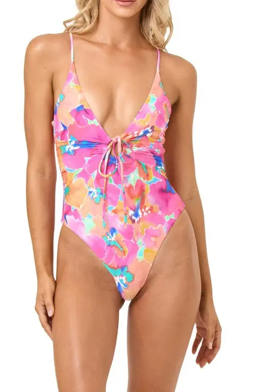 L*Space Piper Classic Keyhole One-piece Swimsuit - Flower Play