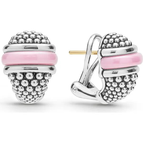 Lagos Caviar Stud Earrings - Pink